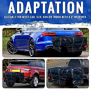 HECASA 60 X 21 X 6 Inch Folding Hitch Mount Cargo Carrier Rack Rear Luggage Basket w/ 2" Receiver for Car SUV Trailer Truck Van Steel