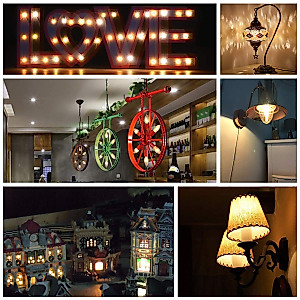 C7 LED Bulbs,0.5 Watts LED Filament Night Light Bulb Edison Style LED Sign Light E12 Candelabra Base Lamp Clear Glass 4W 5W 6W 7 Watts Equal Candle Bulbs Warm White 2700K for String Lights Pack of 6