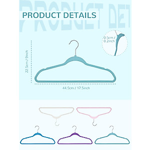 HOUSE DAY 20 Pack Plastic Hangers, Aqua Hangers Extra Wide Hangers with 360 Swivel Hook, Space Saving Hangers for Shirts, Pants, Heavy Duty Hangers for Coat, Suit