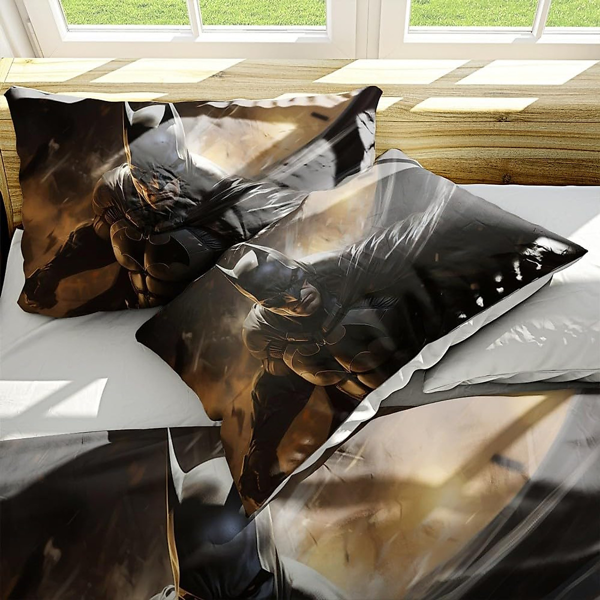 MattUi Kids Boy 3D Printed Bat Animal Bedding Soft Microfiber Quilt Sheet Set, Double Teen Bedroom Decor 1 Duvet Cover 2 Pillow Cases (1,Twin 68x86in + 20x30in)