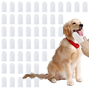 Symphonyw Teeth Cleaning Wipes for Dogs & Cats, Pet Dental Care Finger Wipes, Dog Dental Wipes for Reducing Plaque & Tartar, 50 Counts