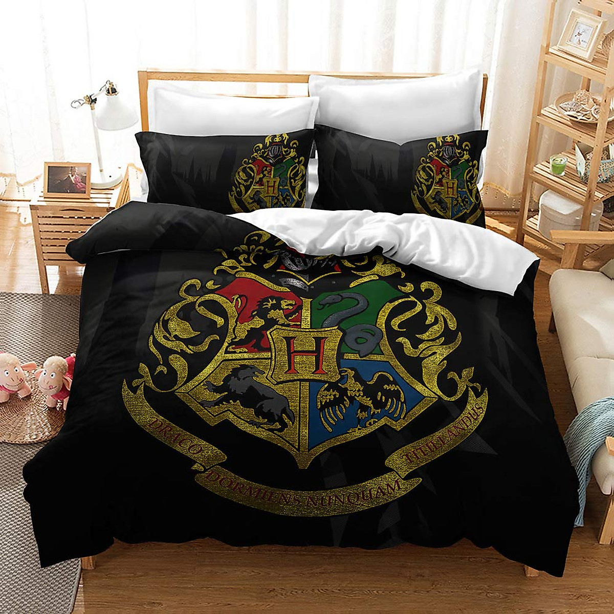 Bedding Duvet Cover Harry Potters Lightweight Decorative Modern Style Microfiber, Soft Microfiber Bedding Set, 1 Duvet Cover&2 Pillow Cases, No Comforter