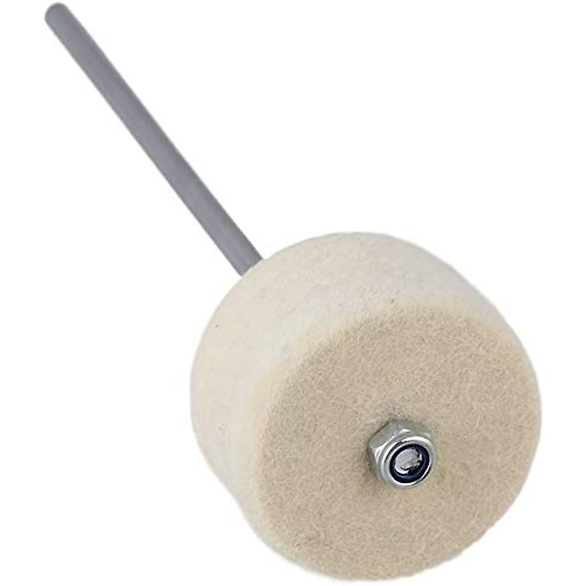 Jiayouy White Felt Bass Drum Beater Kick Drum Foot Pedal Beater Percussion Instrument Accessory Part Stainless Steel Shaft