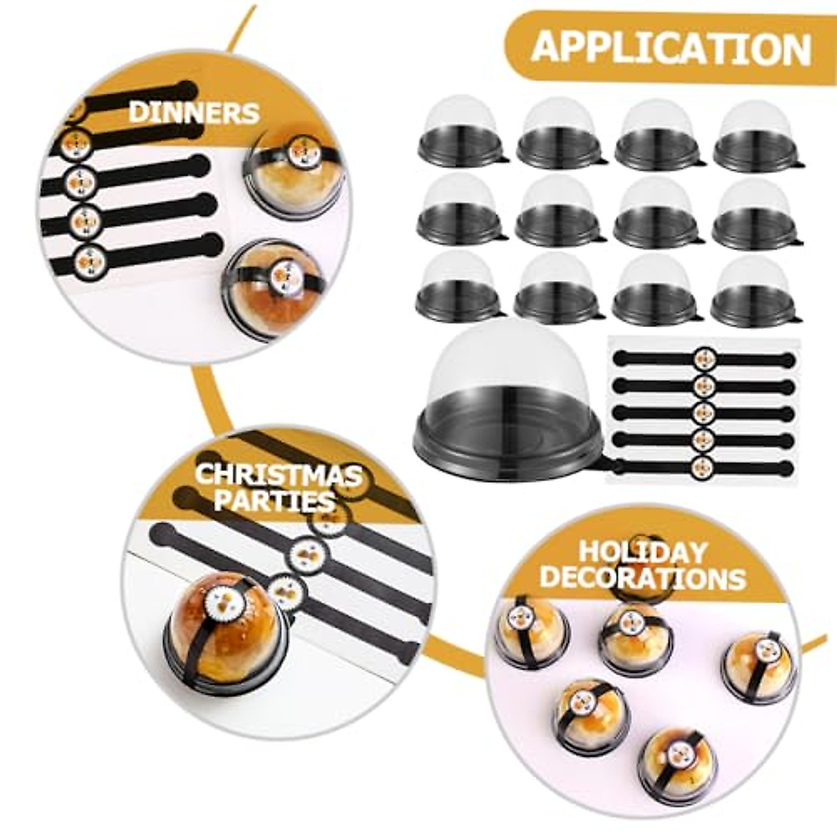 Abaodam 250 Sets Egg Yolk Crisp Packaging Box Egg-yolk Puff Container Mini Cupcake Container Cheesecake Pan Mini Plastic Containers Multi-function Bakery Case Dessert Box Paper Mousse