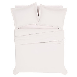 London Fog Garment Washed Solid Duvet Set White Microfiber 2-Piece Twin XL Duvet Set, Solid Themed, Adult and Teen, Oeko-TEX Certified