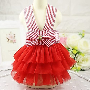 Clopon 3 Pack Dog Dress Birthday Puppy Clothes for Small Dogs Girl Lace Tutu Vest Skirt for Tiny Puppy Dress L