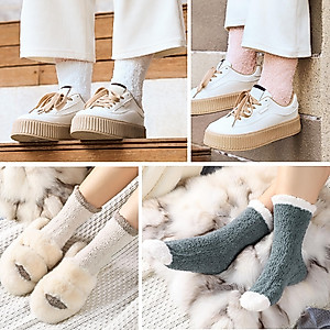 Fuzzy Socks for Women - Womens Fuzzy Socks Fluffy Cozy Socks Warm Socks for Women Slipper Socks Soft Comfy Sleeping Socks Gift for Women