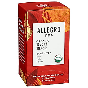 Allegro Tea, Organic Decaf Black Tea Bags, 20 ct