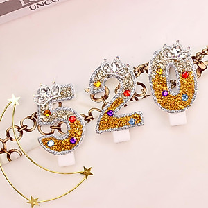 Saododku Birthday Candles, 3.8" Large Number Candles for Birthday Cakes, Big Sparkler Candles for Birthday Cake, 0123456789 Gold Birthday Candles for Cake Topper, Birthday Decorations(No.0)