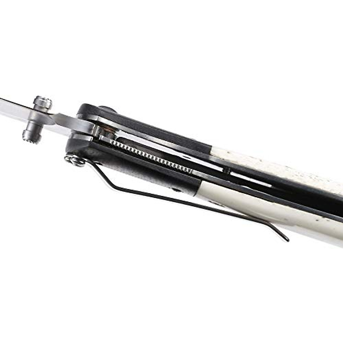 CRKT M4-02 EDC Folding Pocket Knife: Assisted Opening Everyday Carry, Satin Blade, Thumb Stud, Liner Lock, G10 Bolster, White Bone Handle, Pocket Clip