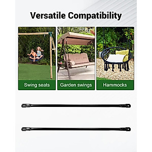 31.5inch/80cm Garden Swing Replacement Rods(2PCS), Metal Material, Black Powder Coating Round Rods, Fit for Hanging Swing Seat to Frame