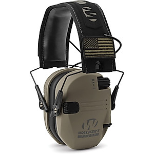 Walker's GWP-RSEMPAT-FDE Electronic Muffs & Razor Walkie Talkie Handsfree Communication up to 3 Miles Black