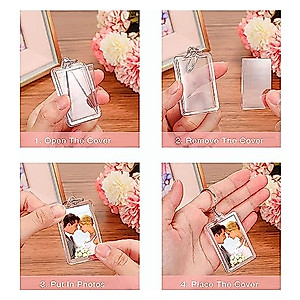 Lckaey keychain picture holder frame key chain pendant picture key chain personalized photo DIY gift key chain Z002-5-pack-medium