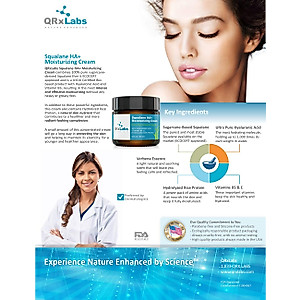 Pure Plant-Based Squalane HA+ Moisturizing Cream with Hyaluronic Acid – Organic ECOCERT Approved USDA Certified Squalane Derived from Sugarcane – Moisturizer For Face, Body & Skin - 2 fl / 60 ml