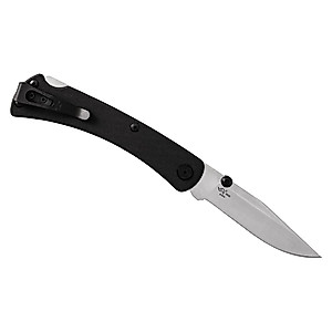Buck Knives 110 Slim Pro TRX Lock-back Pocket Knife with G10 Handle, Thumb Studs and Removable/Reversible Deep Carry Pocket Clip, 3-3/4" S30V Blade (Black)