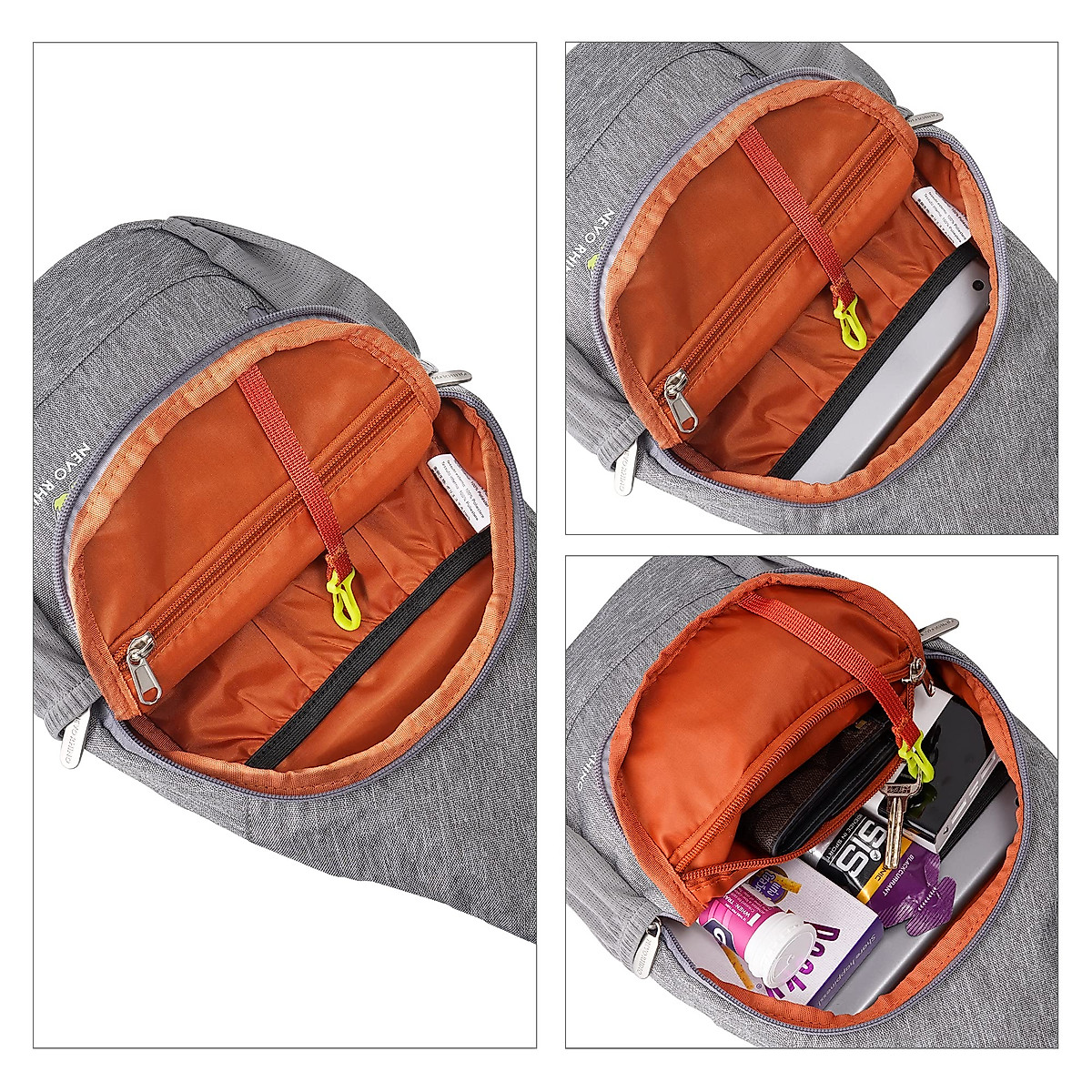 N NEVO RHINO Casual Crossbody Sling Backpack Sling Bag Travel Hiking Chest Bag Daypack Outdoor Sports Small Cross Body Bags for Men, Women