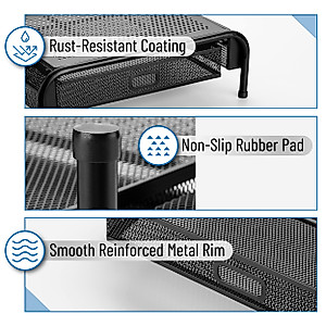 Mr. Pen- Metal Mesh Monitor Stand with Drawer, Computer Monitor Stand for Desk, Computer Stand for Desktop Monitor, Monitor Stand with Storage, Monitor Riser with Storage, Desktop Monitor Stand