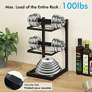 KES Cabinet Door Organizer with Towel Bar & Pots and Pans Organizer, Matte Black , KUR520-BK+KUR510-BK