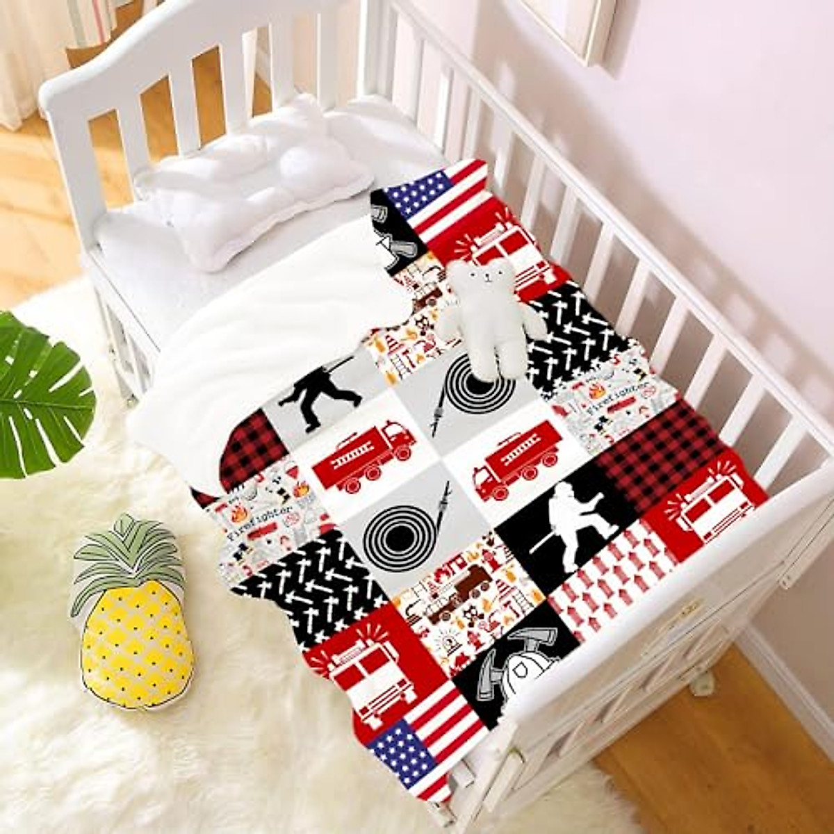 Fire Truck Blanket Ultra Soft Truck Car Blanket for Toddler Boys Men Truck Gifts for Truck Lovers Police Firefighter Blanket for Birthday Anniversary Couch Bed Outdoor 40"x50"for Kids/Child