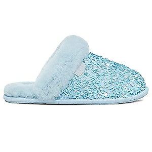 UGG Women's Scuffette II Chunky Sequin Slipper, SEA Breeze, 6