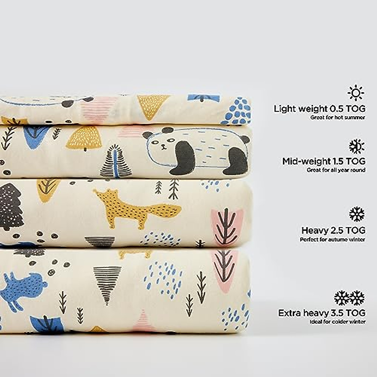 Duomiaomiao 1.5 TOG Toddler Sleep Sack 24-36 Months 100% Cotton Four Season Baby Sleep Sack with Feet, Breathable Comfy Toddler Wearable Blanket