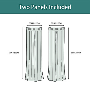 LORDTEX Linen Look Textured Blackout Curtains with Thermal Insulated Liner - Heavy Thick Grommet Window Drapes for Bedroom, 50 x 63 Inches, Grey, Set of 2 Panels