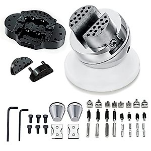 DZQ Ball Vise 3" Engraving Setting Tool 360°Rotation Professional Ball Vise 17PCS Attachment Jewelry Engraving Block Tools Standard Block (3inch)