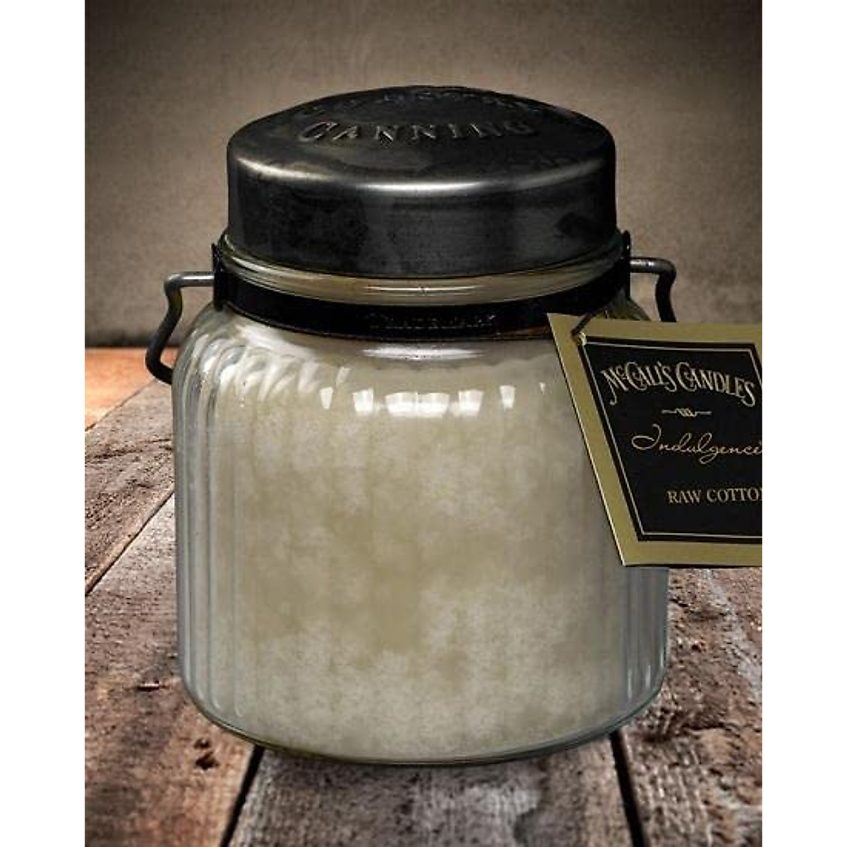 McCall's Candles | Raw Cotton| Highly Scented & Long Lasting | Ribbed Indulgence Jar | Hand Crafted Metal Lid with Strap and Handle| Premium Wax & Fragrance | Made in The USA | 18 oz