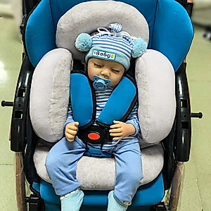 RUIXIA Soft Thick Toddlers Carseat Insert Head and Body Support Pillow Car Seat Cushion Pad Liner Breathable for Newborn Infants 0-12 Month, BABMAT19, Grey, One Size