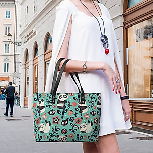 Womens Handbag Panda Patterns Leather Tote Bag Top Handle Satchel Bags For Lady