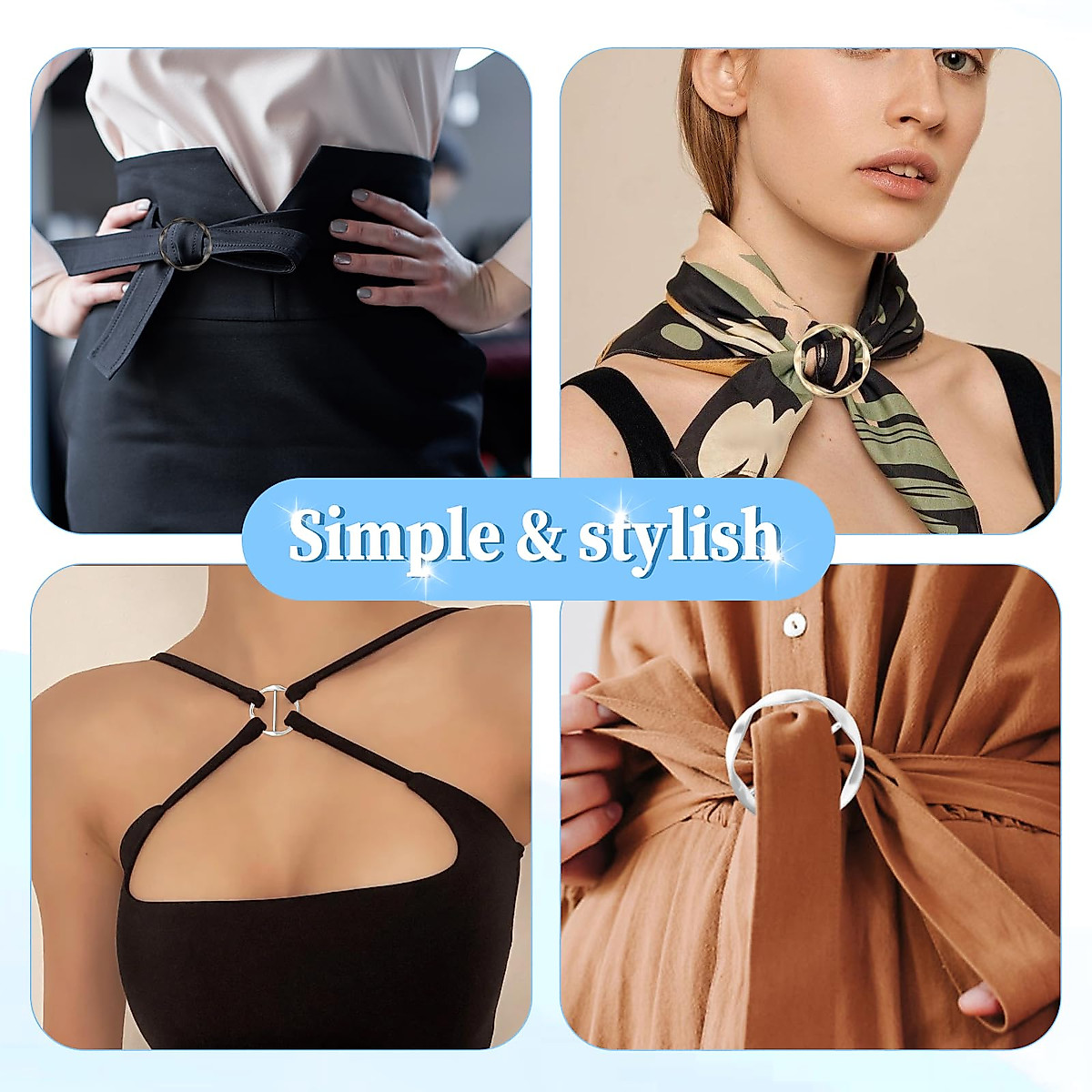 PEOVLVN 8 Pcs Shirt Ties Clips for Women
