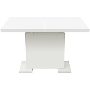 Tidyard Extendable Dining Table High Gloss White