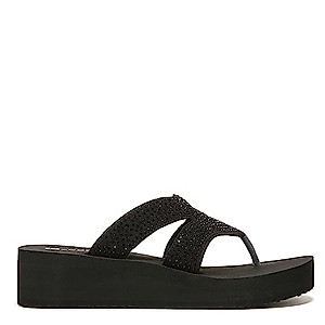 BZees Womens Rio Thong Sandal, Black, 7 US