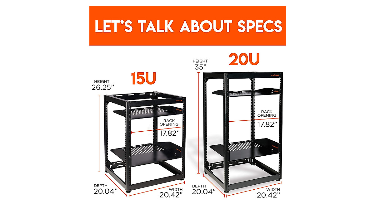 ECHOGEAR 20U Rack: Wall-Mountable Server & AV Gear