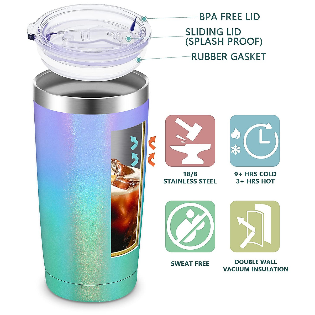 Best Aunt Ever-Stainless Steel Insulated Aunt Tumbler Cup Birthday Christmas Gifts for Aunt from Niece Nephew Gifts for Auntie,Aunt to be,New Aunt,Aunt Pregnancy Announcement 20 Ounce Multicolor