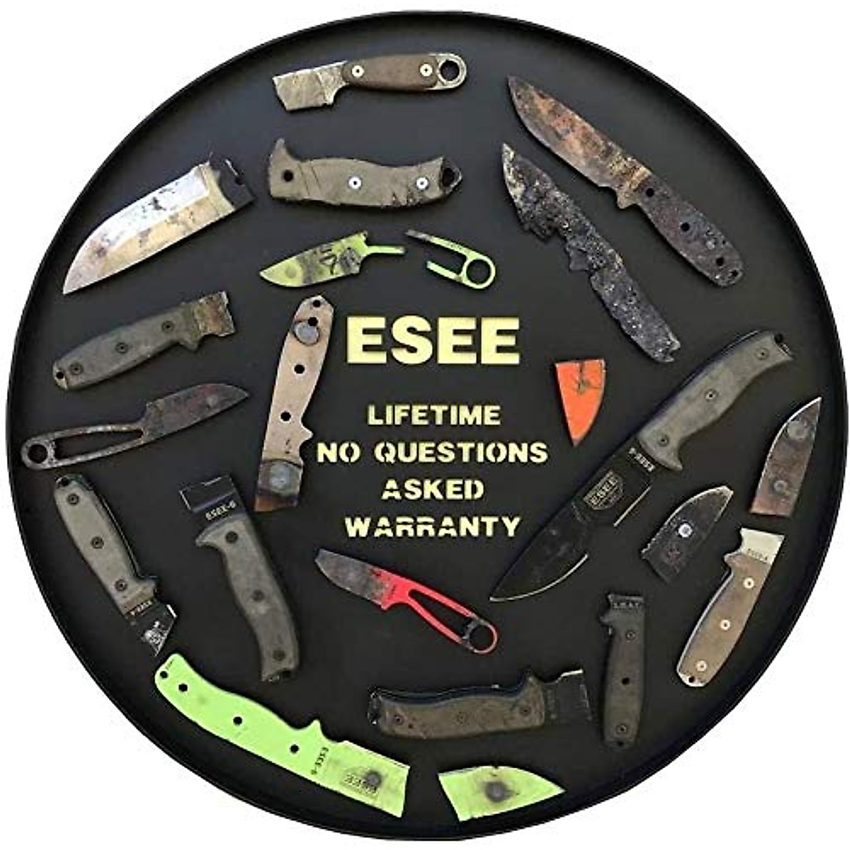 ESEE Knives Candiru Fixed Blade Knife with Molded Polymer Sheath (Orange G10 Handle, Purple Blade)