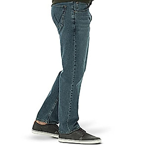 Wrangler Men's Free-to-Stretch Relaxed Fit Jean, Grey Tint, 40W x 29L