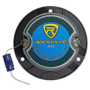 Pair Rockville RT5 2.8" Aluminum Car/Pro Tweeters w Titanium Diaphragm+Kapton VC, Silver