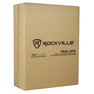 Rockville RMC-3PK 3 Pack Metal Wired Vocal/Instrument/DJ Microphones+Metal Case, Black