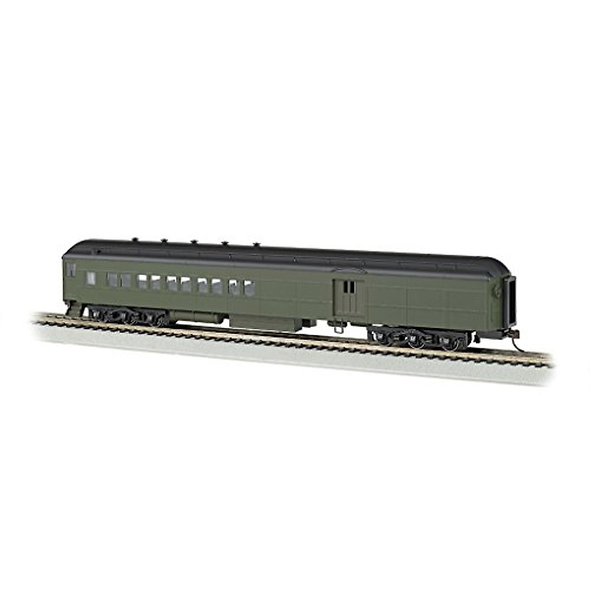Bachmann Industries Painted Unlettered Pullman Green 72' Heavyweight Combine Car with Lighted Interior