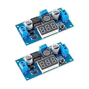 EC Buying LM2596 DC-DC Step-Down Voltage Module, Step-Down Converter, Adjustable Buck Converter Regulator Module with Digital Input 2.5V~40V Output1.25V~37V 3A/voltage Regulator with LED Display(2PCS)