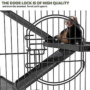 YINTATECH 52-inch Metal Ferret Cage Small Animal Cage with Rolling Stand Indoor Outdoor for Squirrel/Bunny/Cat/Rabbit