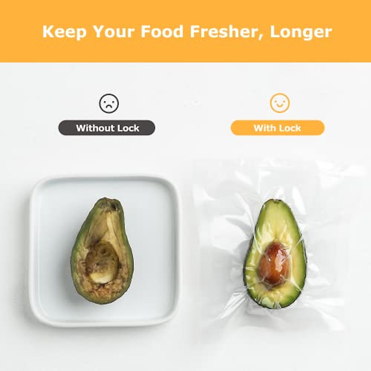 FRESKO 8"x12" Food Vacuum Sealer Bags, 120Pcs PreCut Bags for Food Vacuum Storage, Vacuum Seal Food Sealer Bags with BPA Free and Heavy Duty, Great for Sous Vide Bag Meal Prep