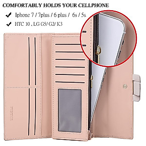 FT FUNTOR RFID Wallets for Women, Trifold Womens Wallet with Coin Zipper Pocket Vegan Leather Ladies Wallets Coins Zipper Pocket with ID Window(Olive green)