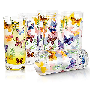 FAIRCRAFT Drinking Glasses Set Of 6,Highball Glasses 16OZ,Clear Water Glasses with Heavy Weighted Base,Made From Premium Borosilicate Glass,Glass Cups for all beverage,Ice Tea&Coffee…