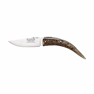 Joker Pocket Folding Knife Punta Ciervo NC117, MOVA Blade 3.35 inches, Deer Horn Handle, Includes Deluxe Box, Fishing Tool, Hunting, Camping and Hiking