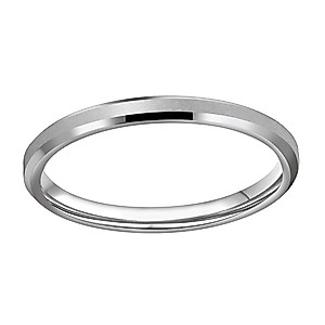 CROWNAL 2mm Thin Silver Tungsten Wedding Couple Bands Rings Women Matte Brushed Finish Engraved I Love You Size 4 To 10 (2mm Silver,6.5)