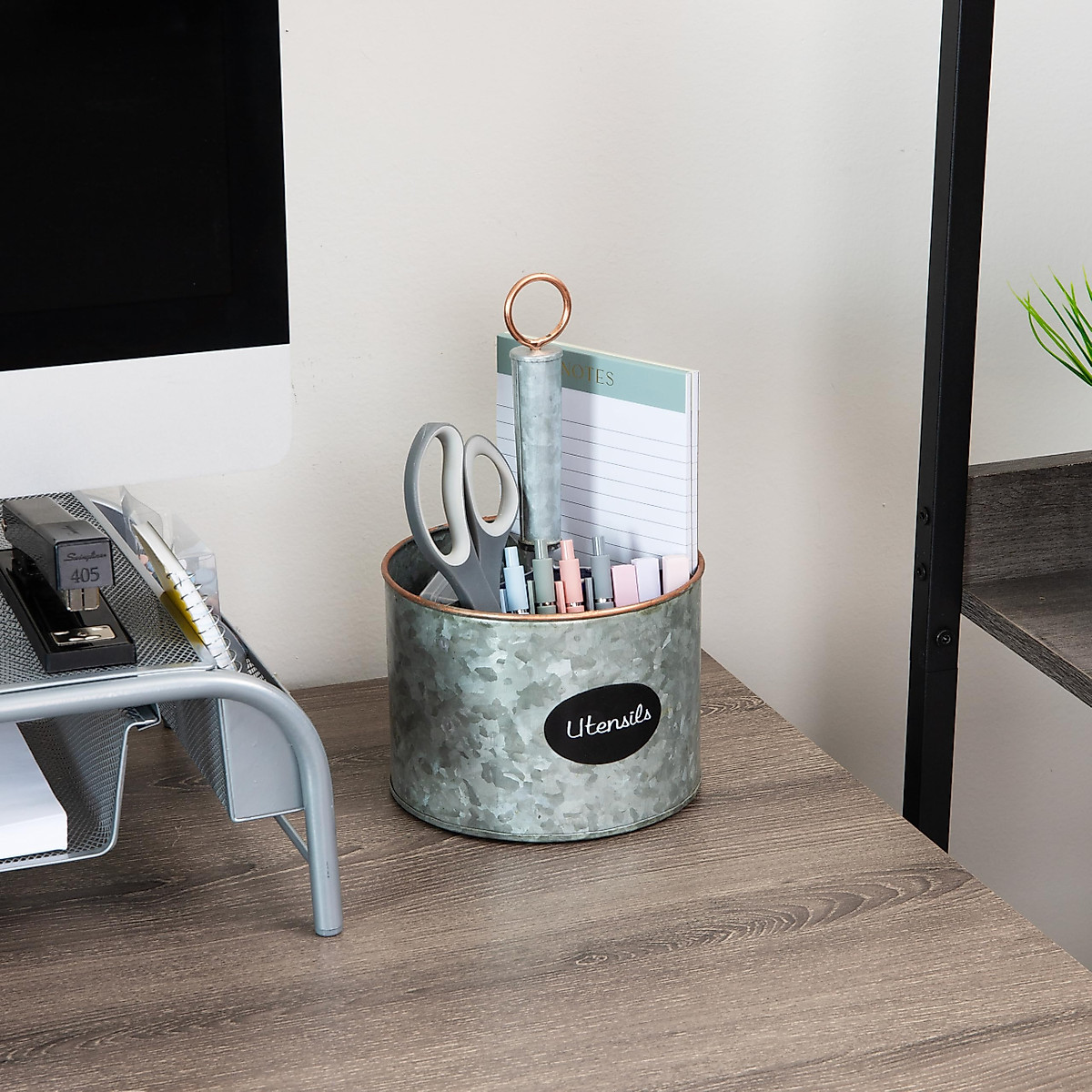 Mind Reader Caddy Utensil Holder, Silver