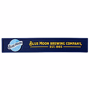 BLUE MOON Brewing Company Beer Bar Mat Spill Mat Rail Drip Mat - 20.75" x 3.5"