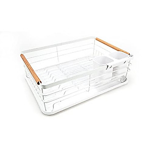 Dish Drying Rack, Space-Saving Kitchen Dish Rack, Rustproof Dish Racks for Kitchen Counter with Cutlery Holder, Drying Rack for Dishes, Knives, Spoons, and Forks
